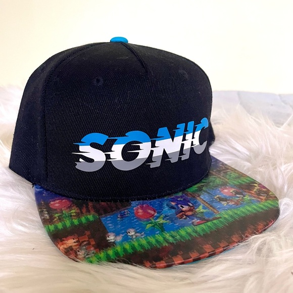 Sonic The Hedgehog | Accessories | Sonic Black And Blue Cap With ...